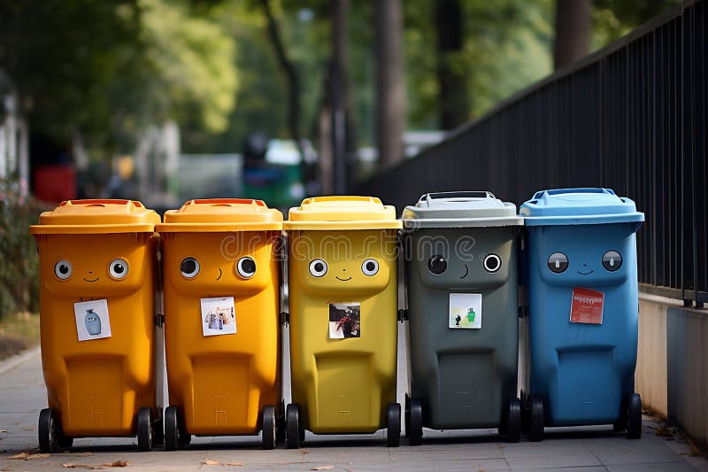 Exploring Garbage Containers for Waste Sorting. Generative by Ai Stock ...