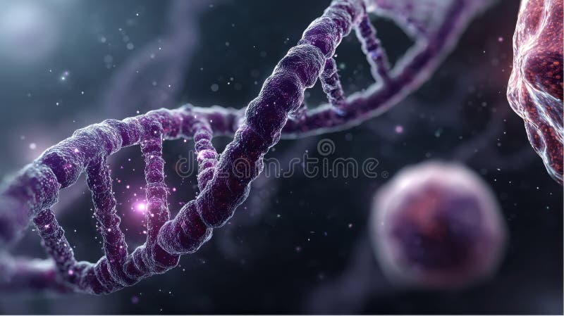 Exploring Genetic Code Double Helix Structure with Purple Coloring and ...