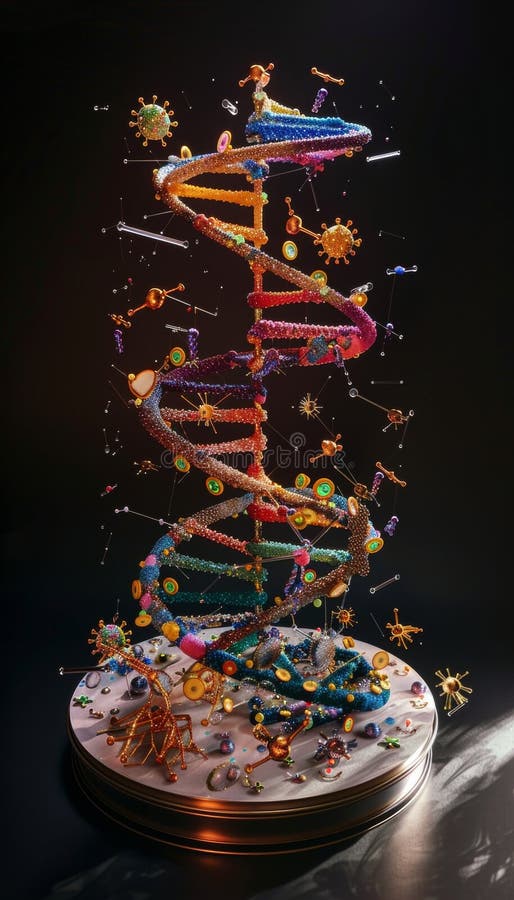 Exploring Genomics a Realistic 3d Model of Dna Intertwined with Viruses ...