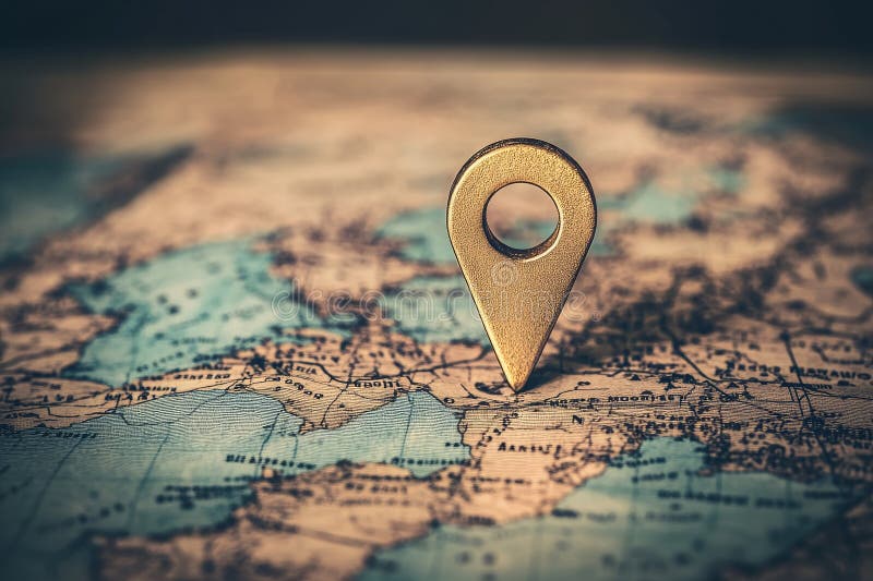 Exploring Geographic Boundaries and Points Stock Image - Image of focus ...