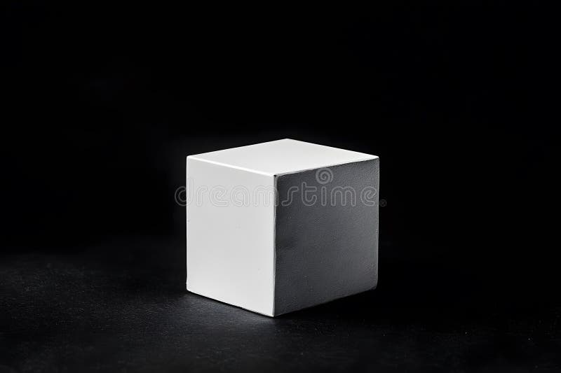 Exploring the Geometric Beauty of a White Cube Against a Black ...