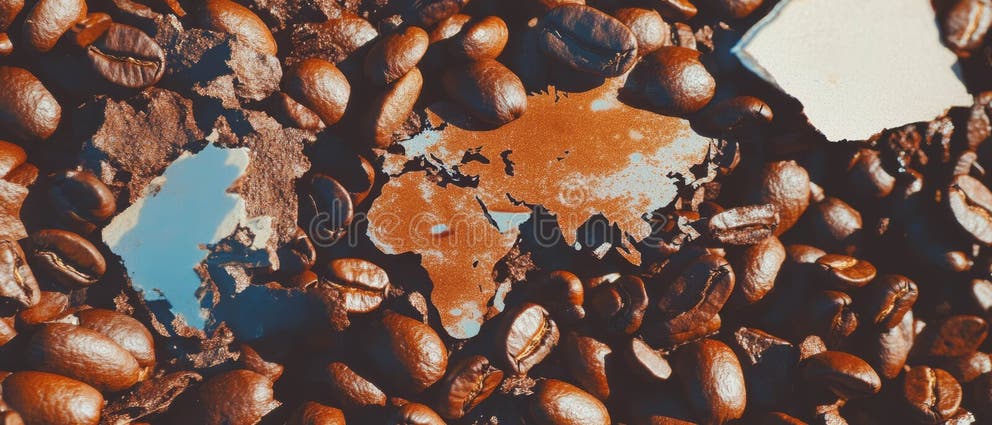 Exploring Global Connections through Coffee Beans and World Map ...