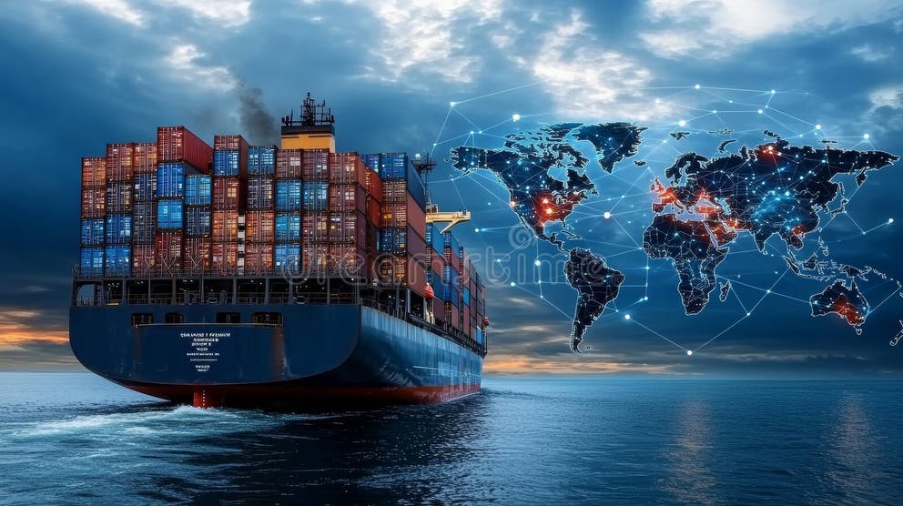 Exploring Global Trade: a Container Ship Navigating the Boundless Seas ...