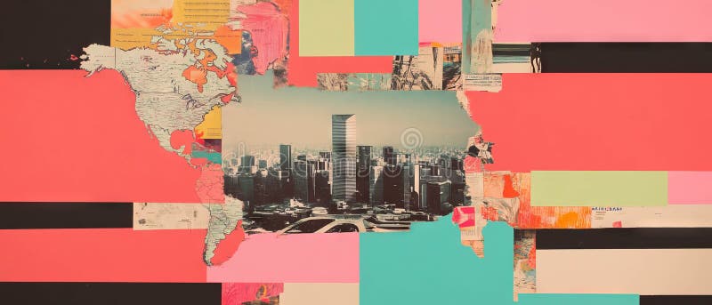 Exploring Global Trade through a Minimalistic Mixed Media Collage ...
