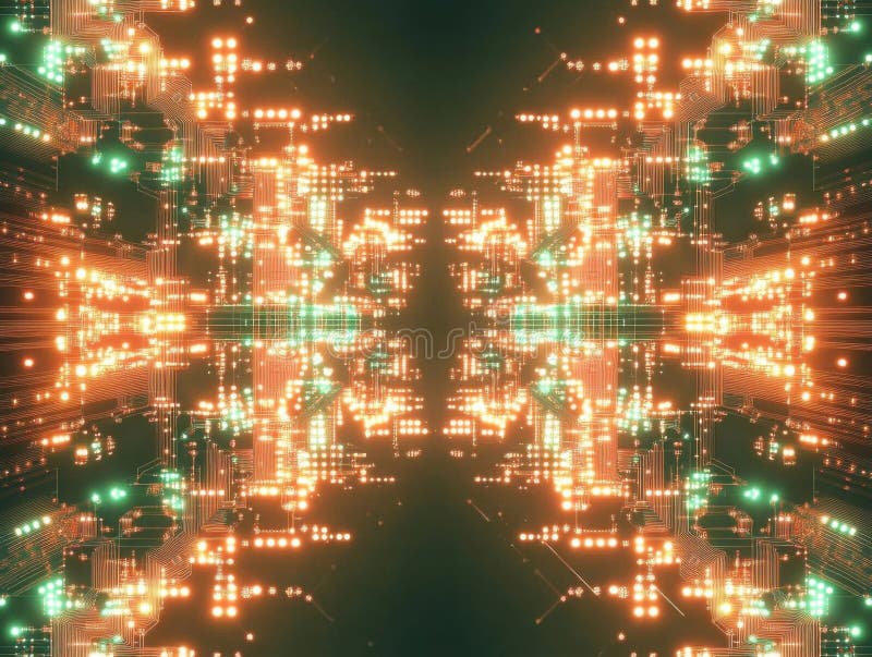Exploring Glowing Circuit Board Patterns, a Digital Art Showcase Stock ...