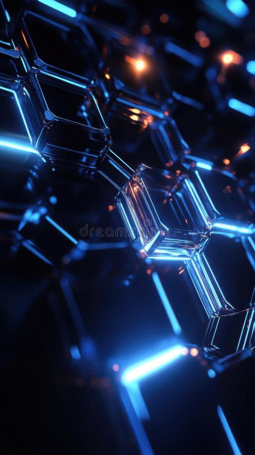 Exploring Glowing Crystal Structures, a Vibrant Abstract Journey Stock ...
