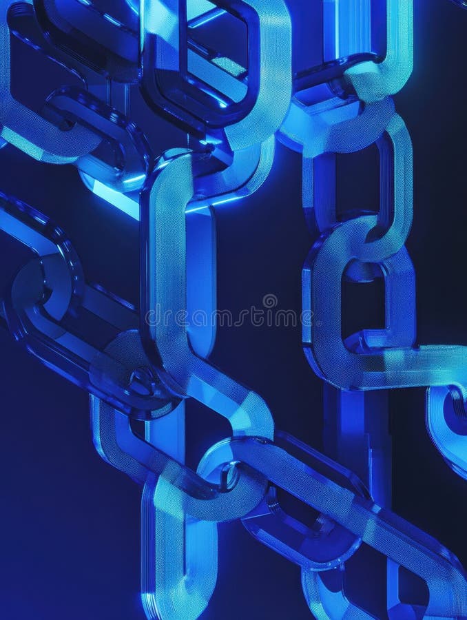 Exploring High-tech Blockchain Design with Glowing Blue Paper Layers in ...