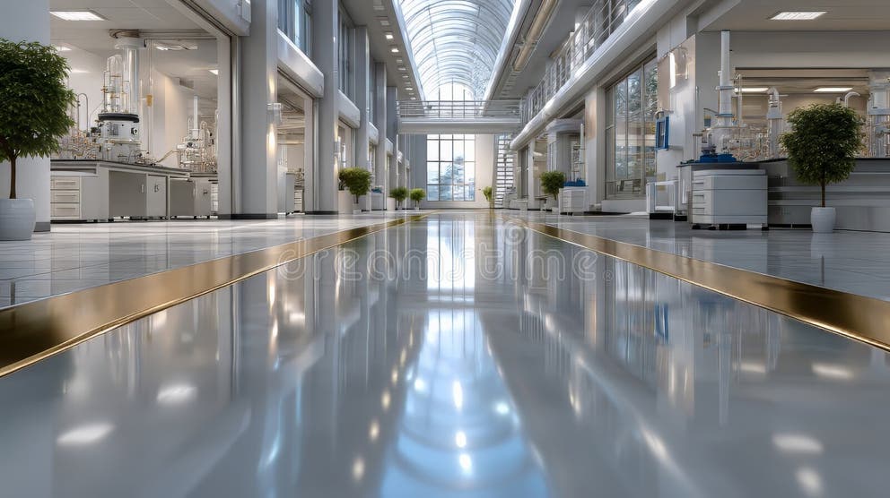Exploring the Innovative Potential of Quantum Computing in a Stunning White and Gold Hallway of ...