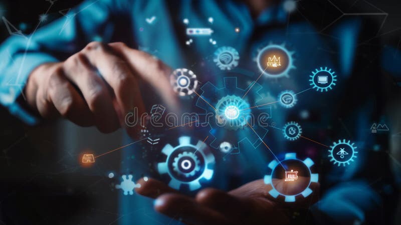 Exploring Innovative Technology Concepts HandHolding Icons for Seamless ...