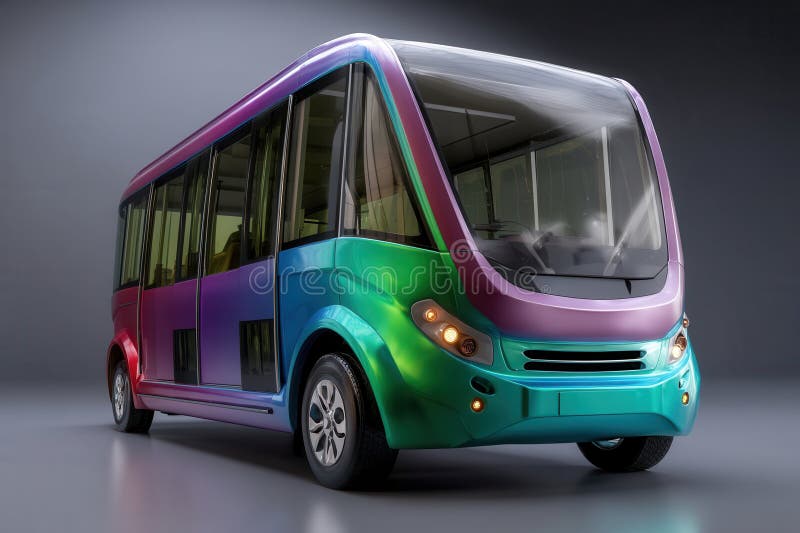 Colored Electric Shuttle Bus Stock Illustrations – 4 Colored Electric ...