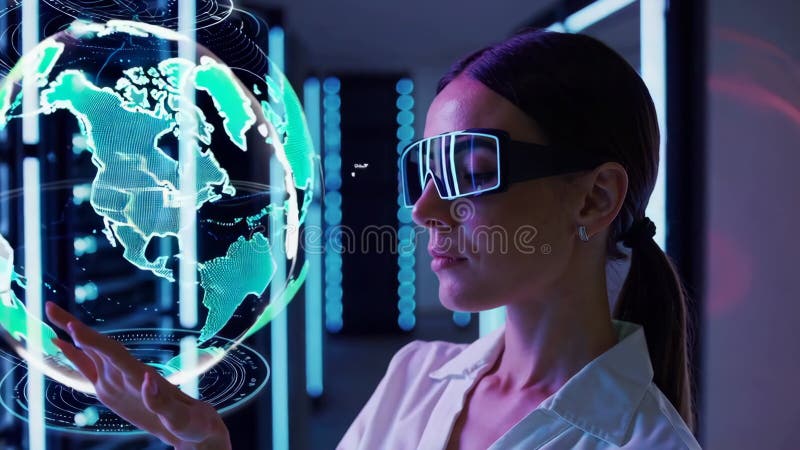 Exploring Interactive Technology through Futuristic Augmented Reality Footage Stock Video ...