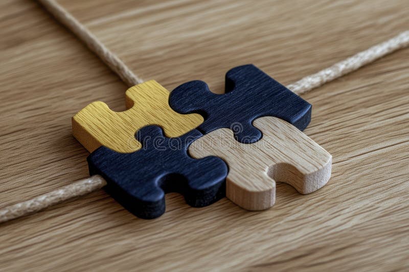 Exploring Interconnectedness a Close-Up of Puzzle Pieces Joined by ...