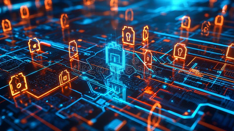 Exploring the Intersection of Digital Circuitry and Security Icons a ...