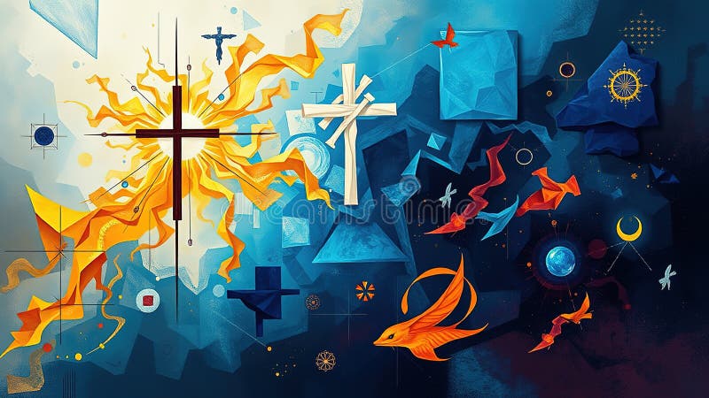 Exploring the Intersection of Faith and Science an Abstract Artistic ...