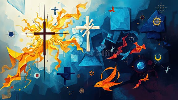 Exploring the Intersection of Faith and Science an Abstract Artistic ...