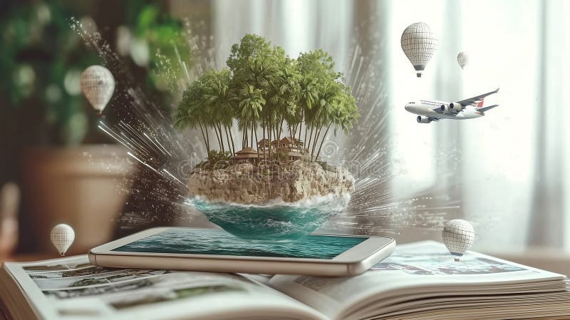 Exploring the Intersection of Nature and Technology a Dreamy Island ...