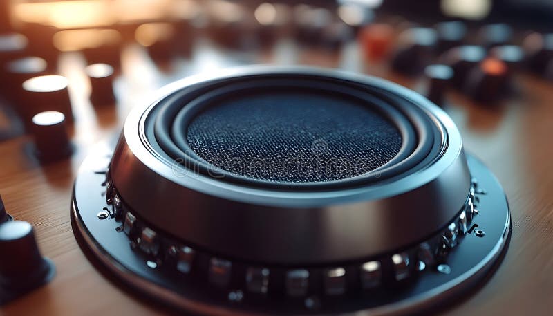 AI-Generated Speaker Closeup Stock Illustration - Illustration of dial ...