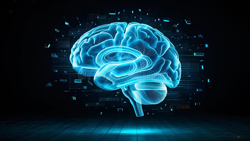 Exploring the Intricacies of the Human Brain through Advanced Digital Imaging Stock Illustration ...