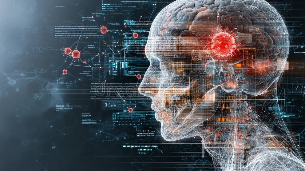 Exploring the Intricacies of the Human Brain: a Fascinating X-Ray Vision with a Red Dot Focus on ...