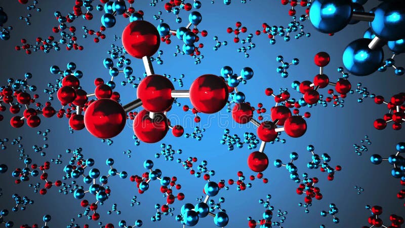 Visualization of Molecular Structures in Blue and Red Colors Showcasing ...