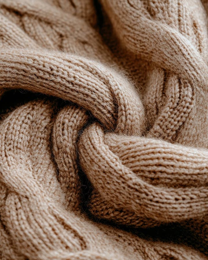 Exploring the Intricate Beauty of a Close Up Knitted Blanket Showing ...