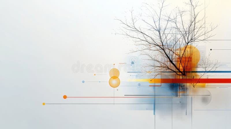 Exploring the Intricate Branches of a Majestic Tree in Abstract Graphic ...