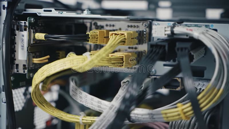 Exploring Intricate Cable Connections in a Data Center during Peak ...