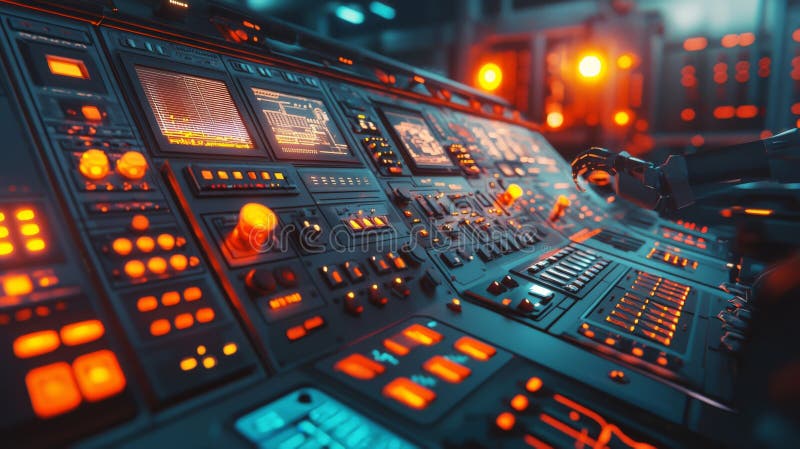 Exploring the Intricate Controls of a Futuristic Command Center at ...