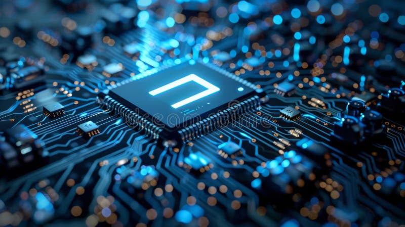 Exploring the Intricate Design of a Computer Circuit Board Illuminated ...