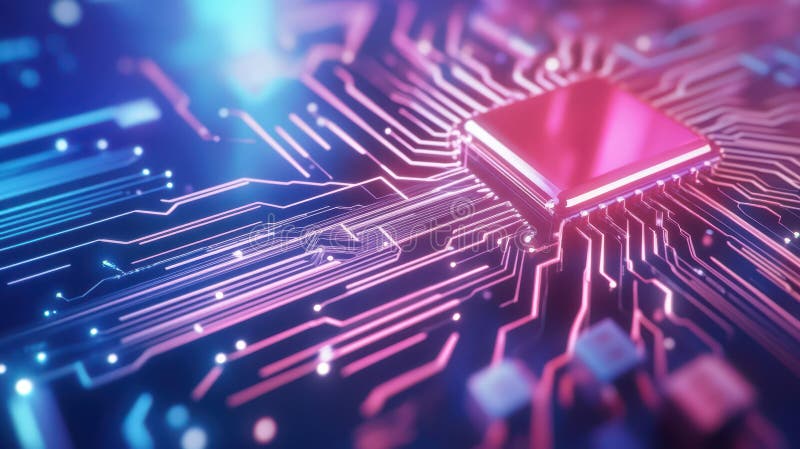 Exploring the Intricate Design of a Quantum Computing Chip in Vibrant ...