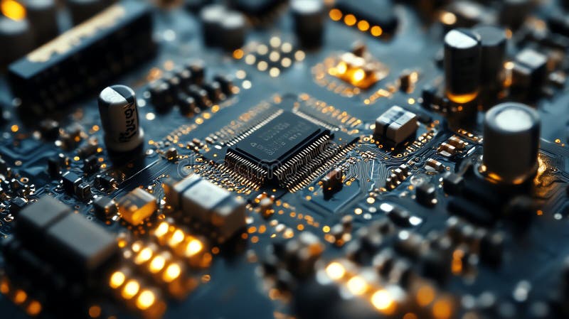 Exploring Intricate Details of a Circuit Board with Stunning Lighting ...