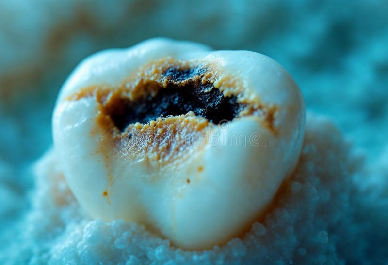 Exploring the Intricate Details of a Decayed Tooth Surrounded by Fine ...