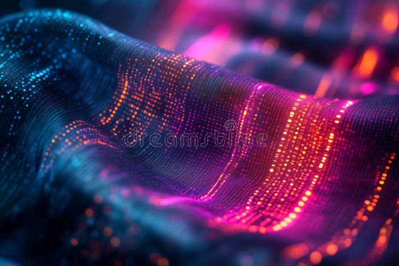 Exploring the Intricate Details of a Futuristic High-tech Fabric with ...