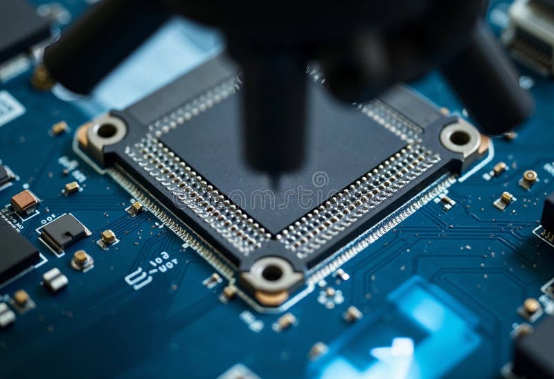 Exploring the Intricate Details of a Microprocessor on a Circuit Board ...
