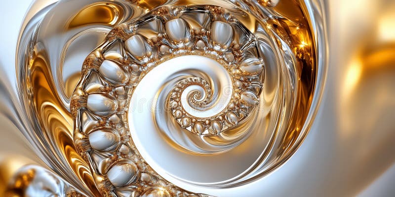 Exploring an Intricate Fractal Spiral, the Metallic Surfaces Shimmer ...