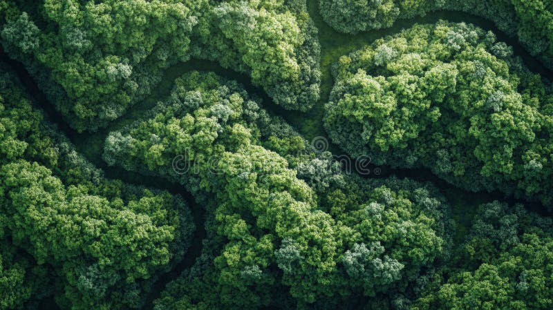 Exploring the Intricate Maze of Pathways through a Lush Green Forest ...