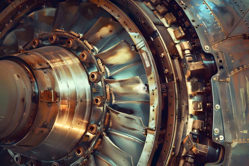 Exploring the Intricate Mechanisms of a Turbine Engine, a Close-Up View ...