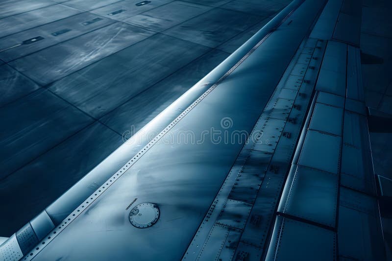 Exploring the Intricate Metalwork of an Airplane Wing, a Detailed ...