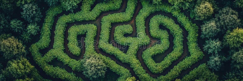 Exploring the Intricate Pathways of a Forest Maze from a Top-down ...