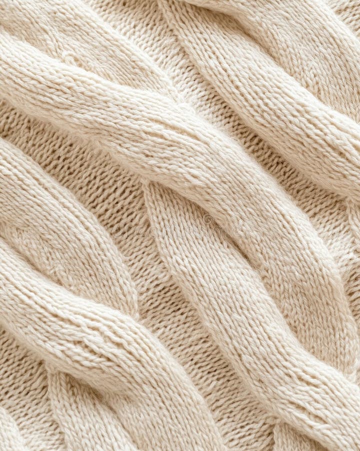Exploring the Intricate Patterns and Textures of a Beautiful White Cable Knit Design in Close Up ...