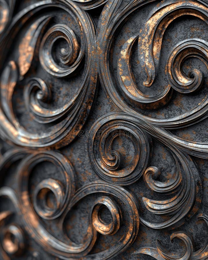 Exploring Intricate Patterns and Textures on a Close Up Metal Wall ...