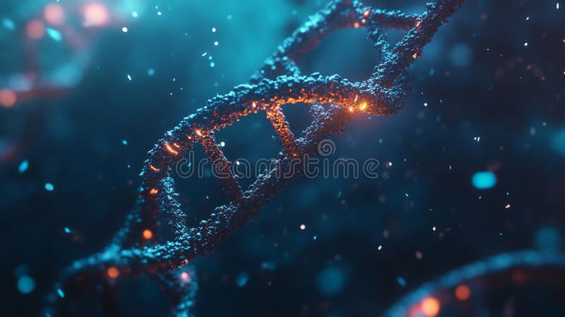 Exploring the Intricate Structure of DNA in a Vibrant Blue and Orange ...