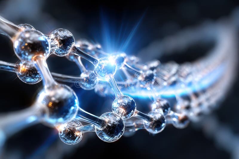 Exploring the Intricate Structure of Molecular Chains with Glowing Atoms and Energy Effects ...