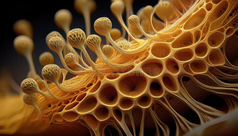 Exploring Intricate Structures of Microbial Life Stock Photo - Image of ...