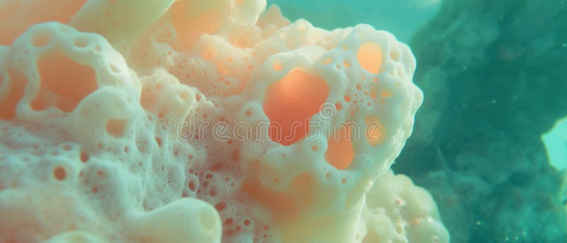 Exploring the Intricate Texture of Sea Sponge Beneath the Ocean Surface ...
