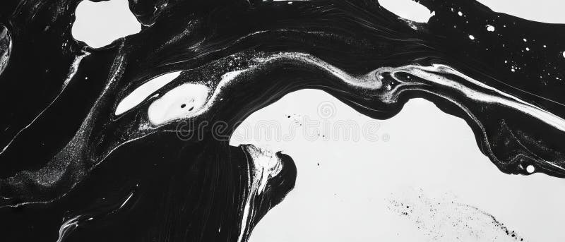 Exploring the Intricate Textures of Black Ink on a Stark White ...