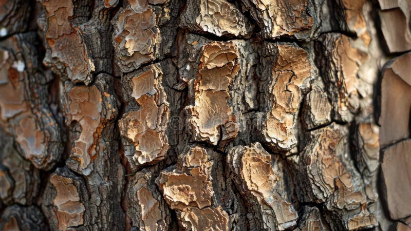 Exploring the Intricate Textures of a Brown Tree Bark during a Sunny ...