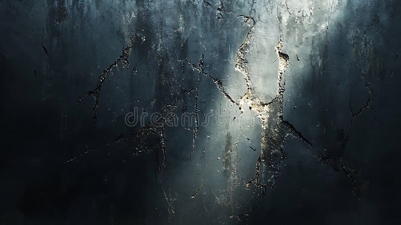Exploring the Intricate Textures of a Cracked Wall in Dim Lighting a ...