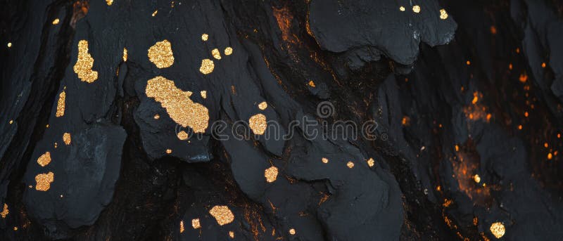 Exploring the Intricate Textures of Tree Bark with Gold Accents and ...