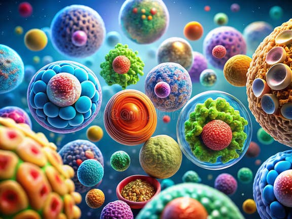 Exploring the Intricate World of Cellular Biology a Detailed 3D Microscopic Visualization of ...